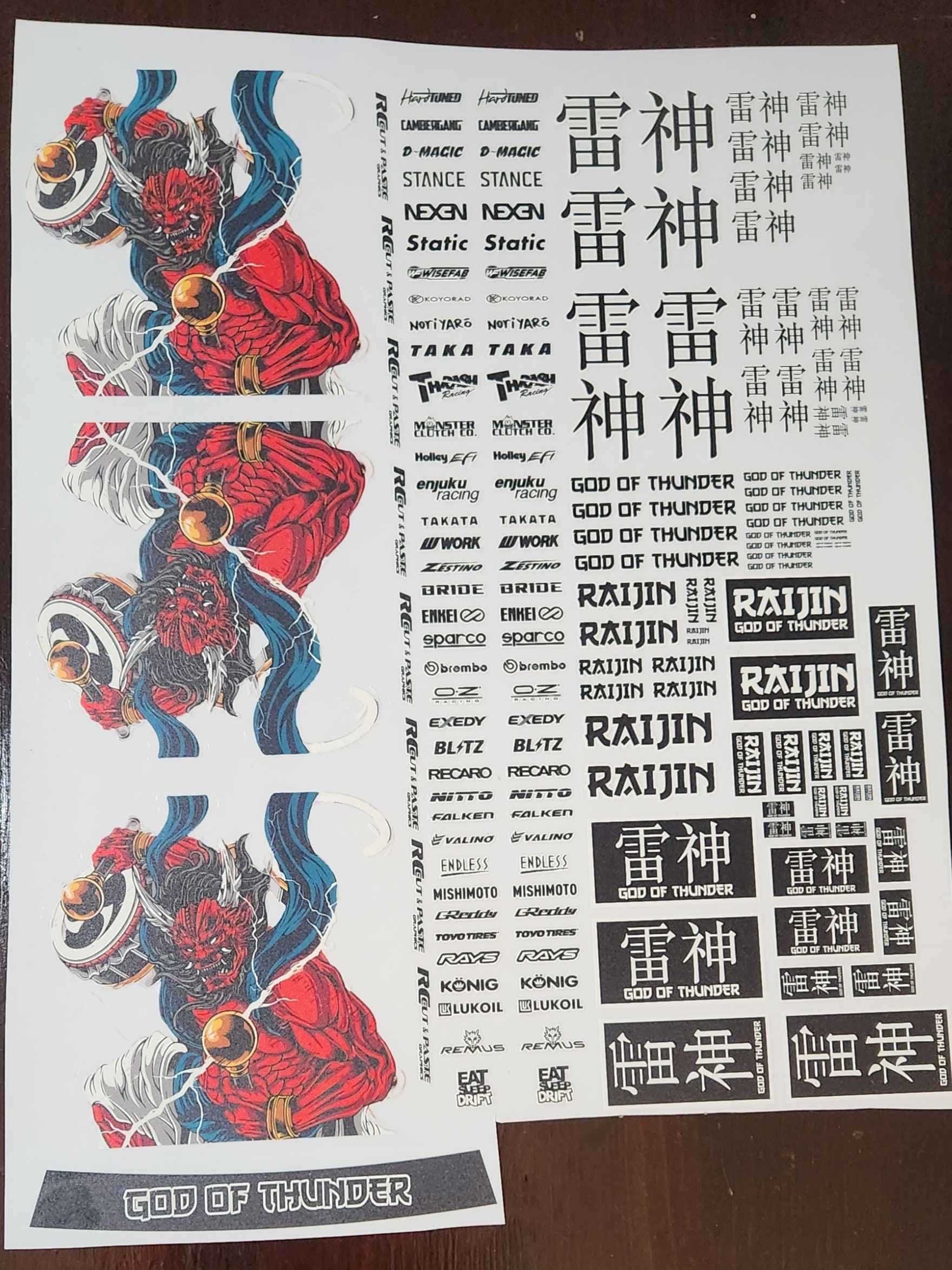 1/10 Scale RC Drift Livery Kit Raijin Thunder God Livery - Etsy