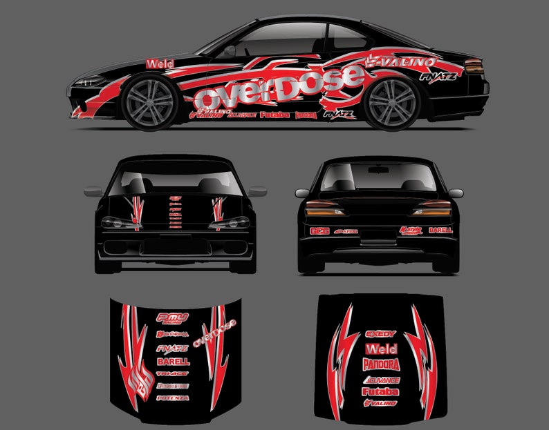 1/10 Scale RC Drift Livery Kit - Overdose Livery - Etsy