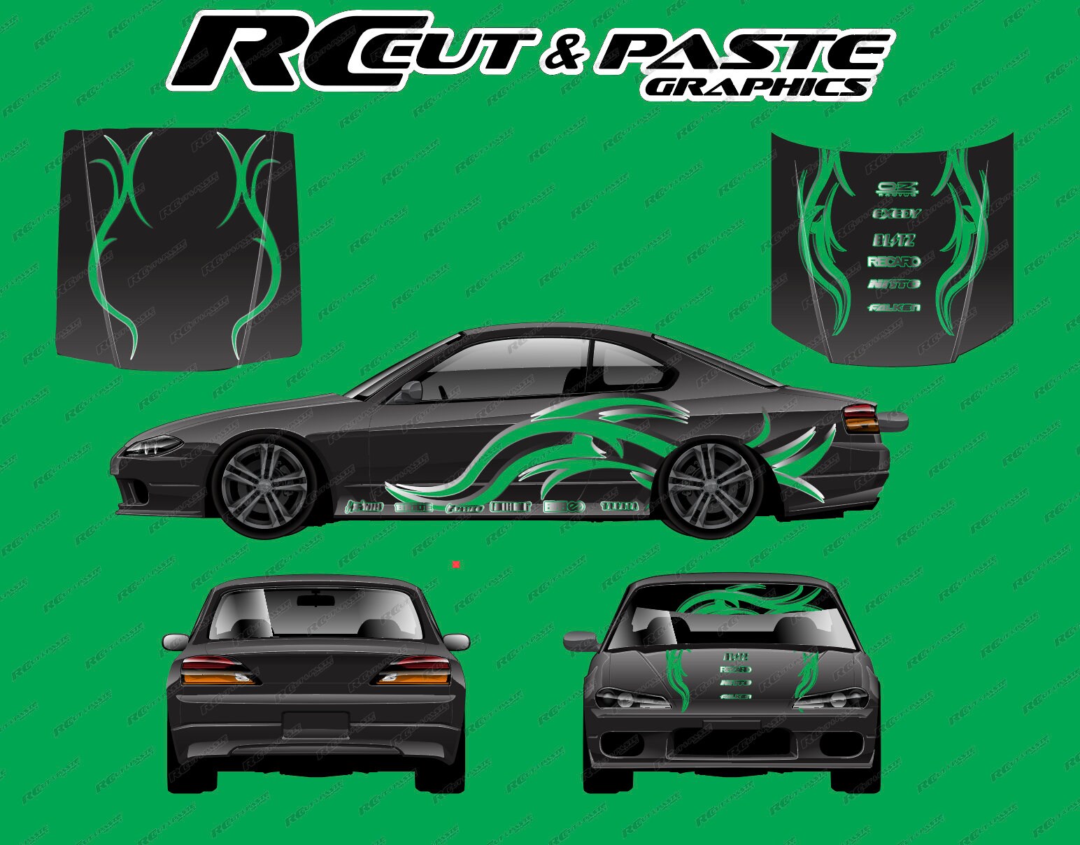 1/10 Scale RC Drift Livery Kit Tribal Livery Kit GREEN - Etsy