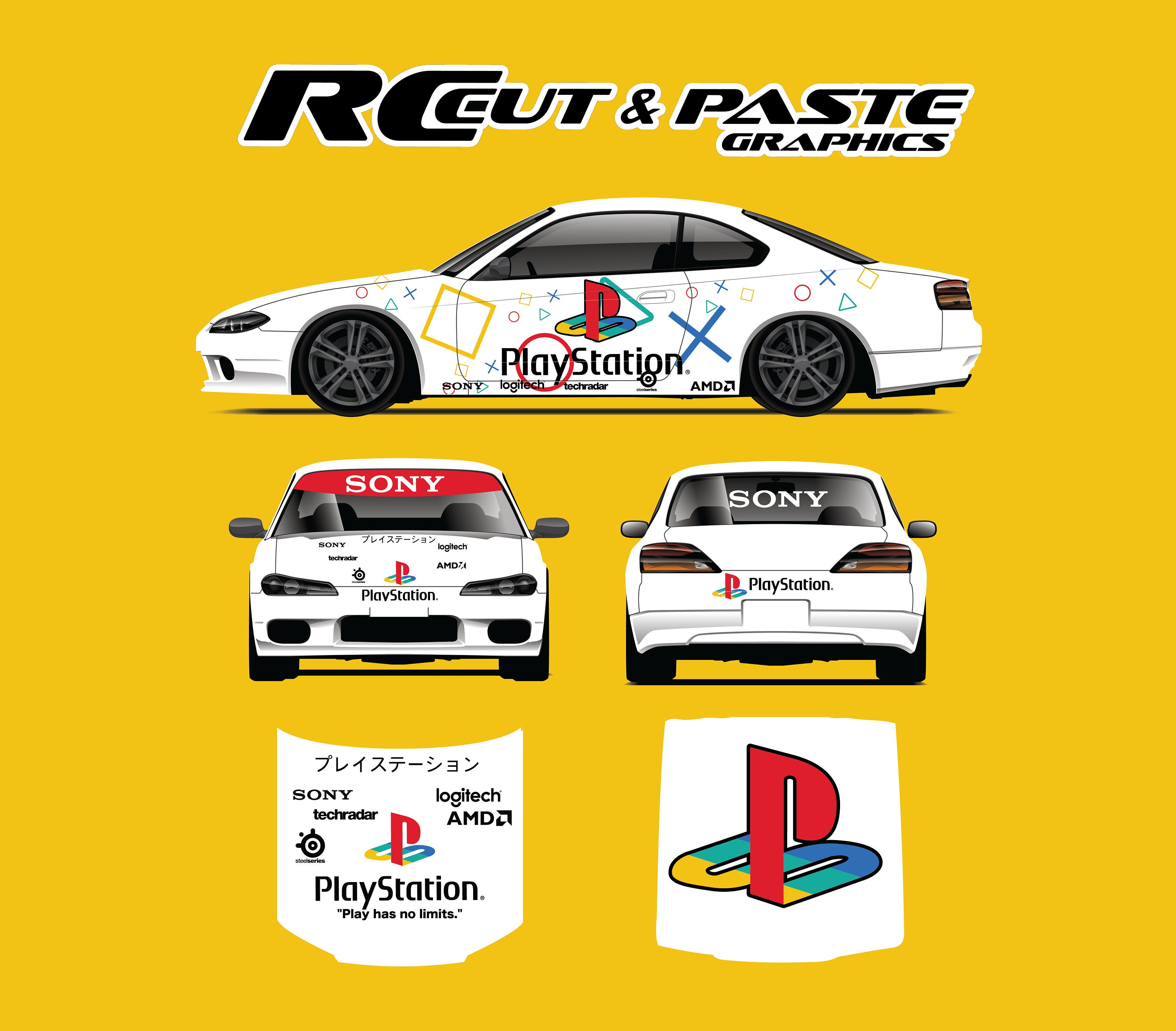 1/10 and 1/24 Scale RC Drift Livery Kit - Playstation - Etsy