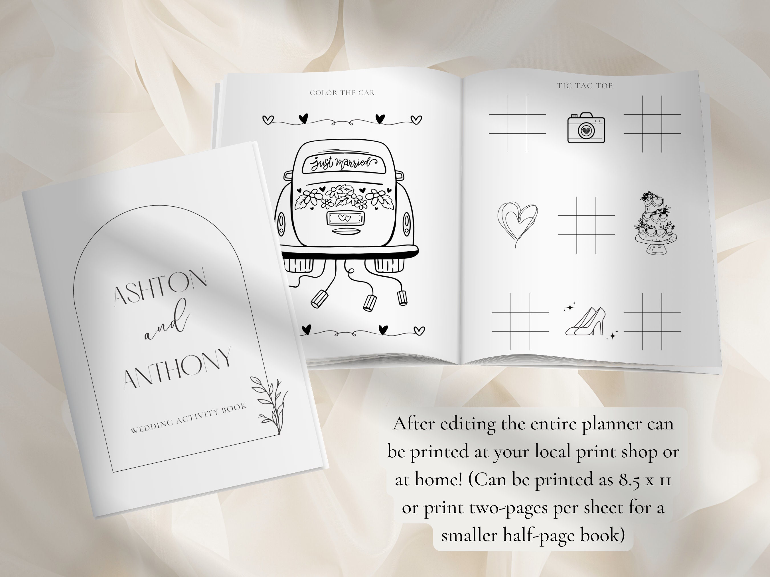 Kids Wedding Coloring Book, Personalized, Wedding Activity Book ...