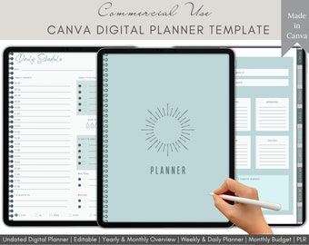 PLR Digital Planner Template Canva Commercial Use Editable - Etsy