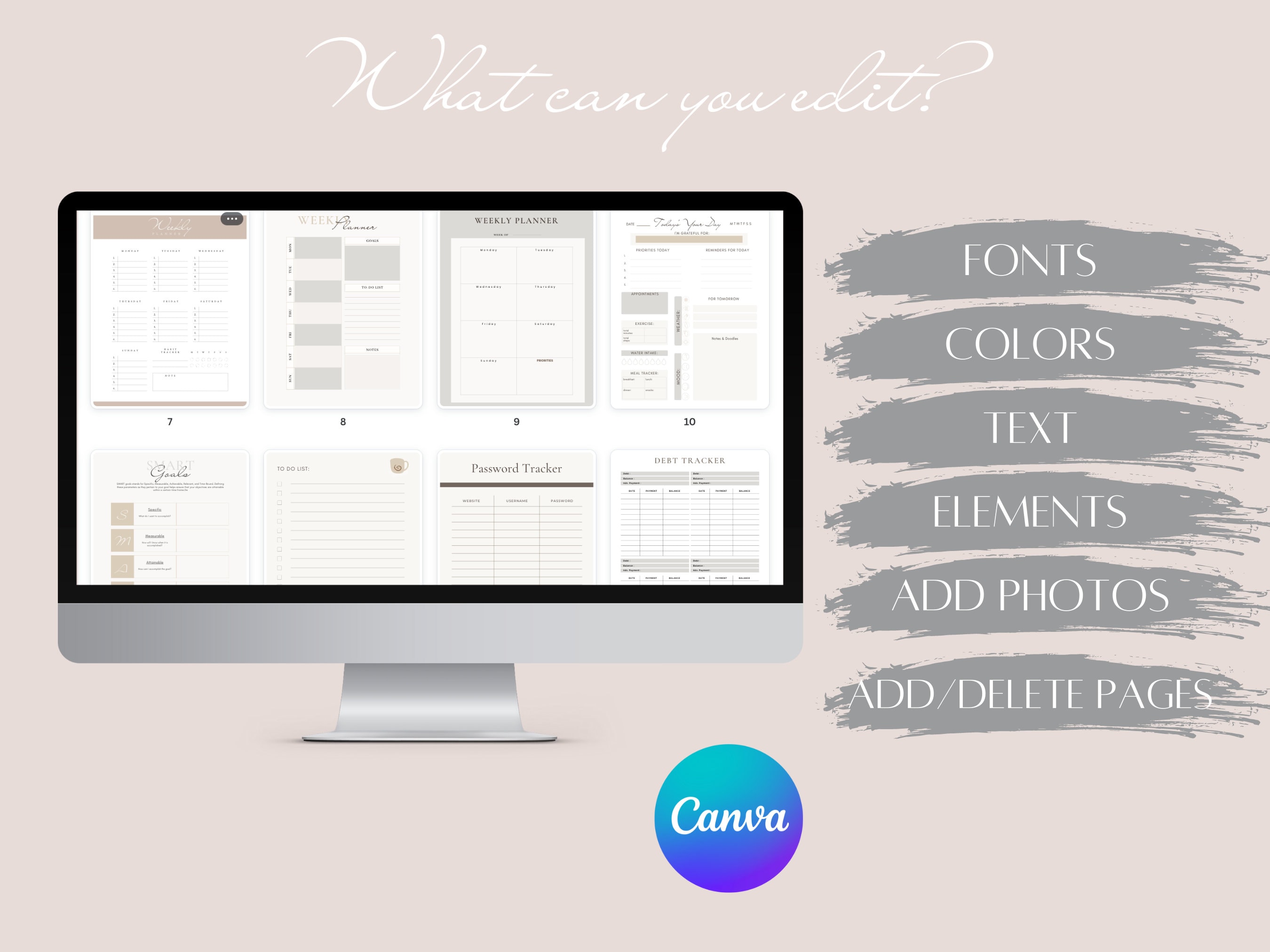 PLR Digital Planner Template Canva Commercial Use Editable - Etsy
