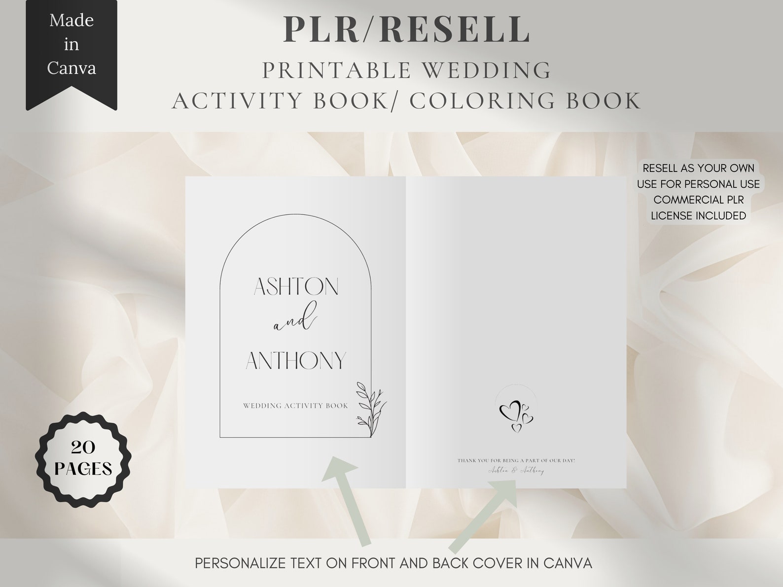 Kids Wedding Coloring Book, Personalized, Wedding Activity Book ...