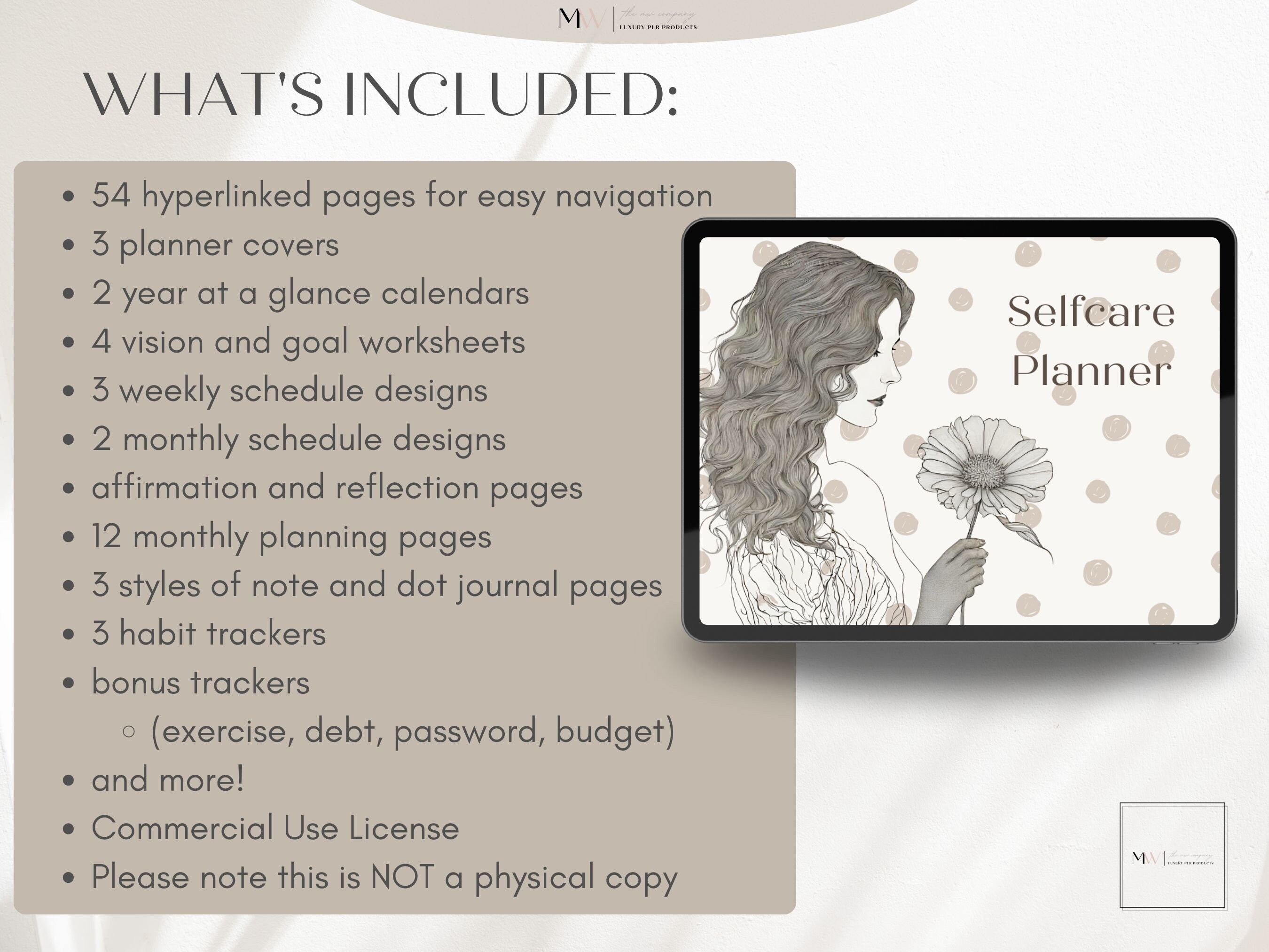 PLR Digital Planner Template Canva Commercial Use Editable Planner ...