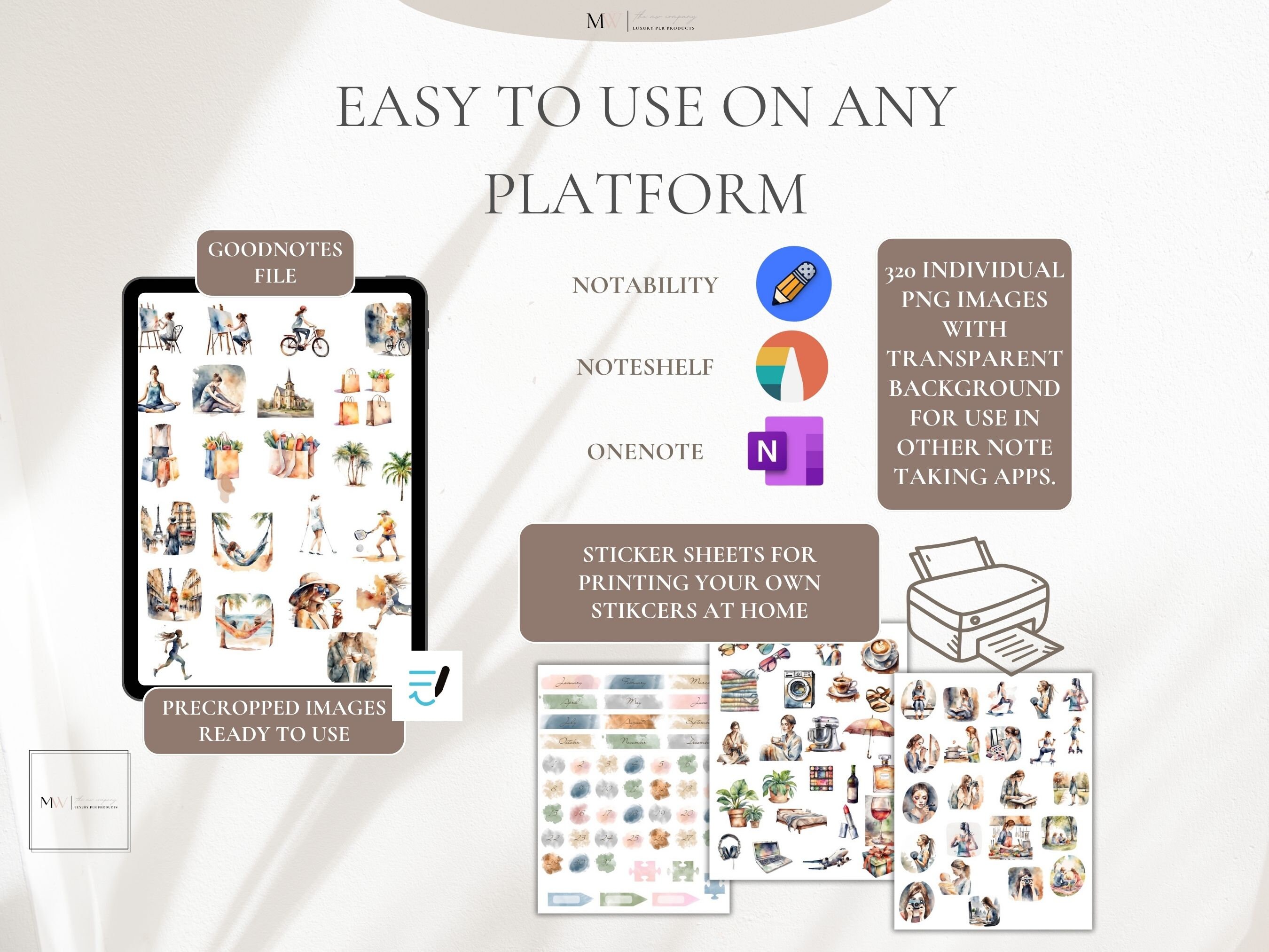 Digital Stickers iPad Stickers Daily Digital Sticker Book for Goodnotes ...