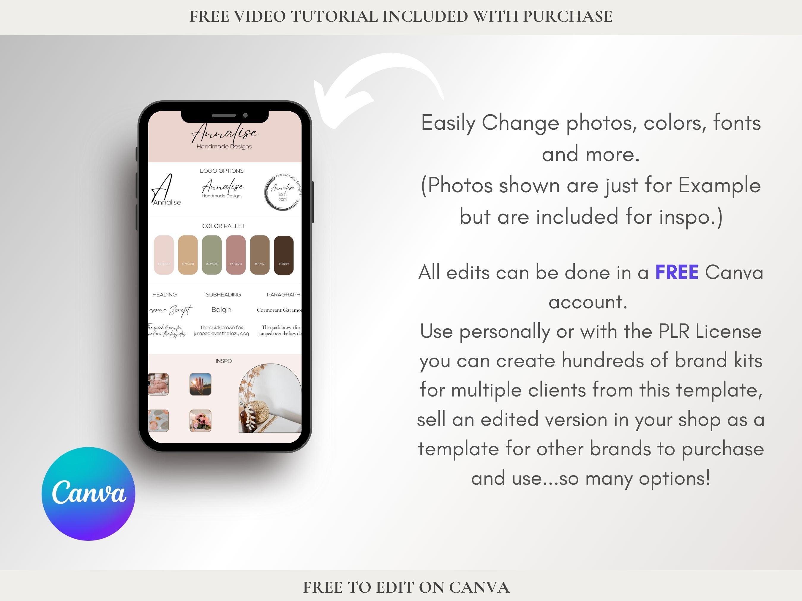 PLR Branding Bundle | Brand Kit | Logo | Business Card | Brand Board ...