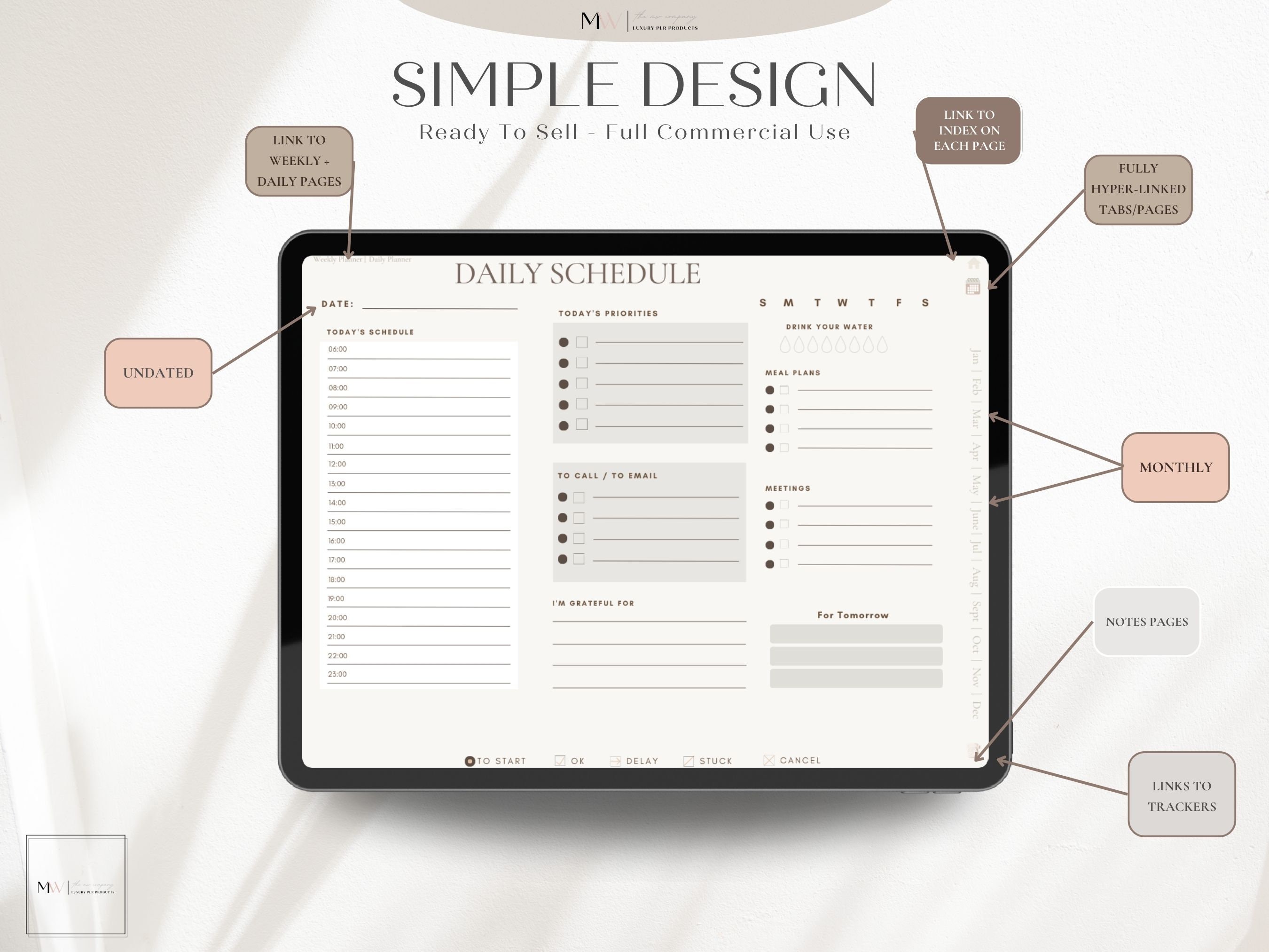 PLR Digital Planner Template Canva Commercial Use Editable Planner ...
