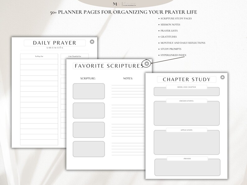 PLR Digital Prayer Journal for Women, Printable Bible Study Guide ...