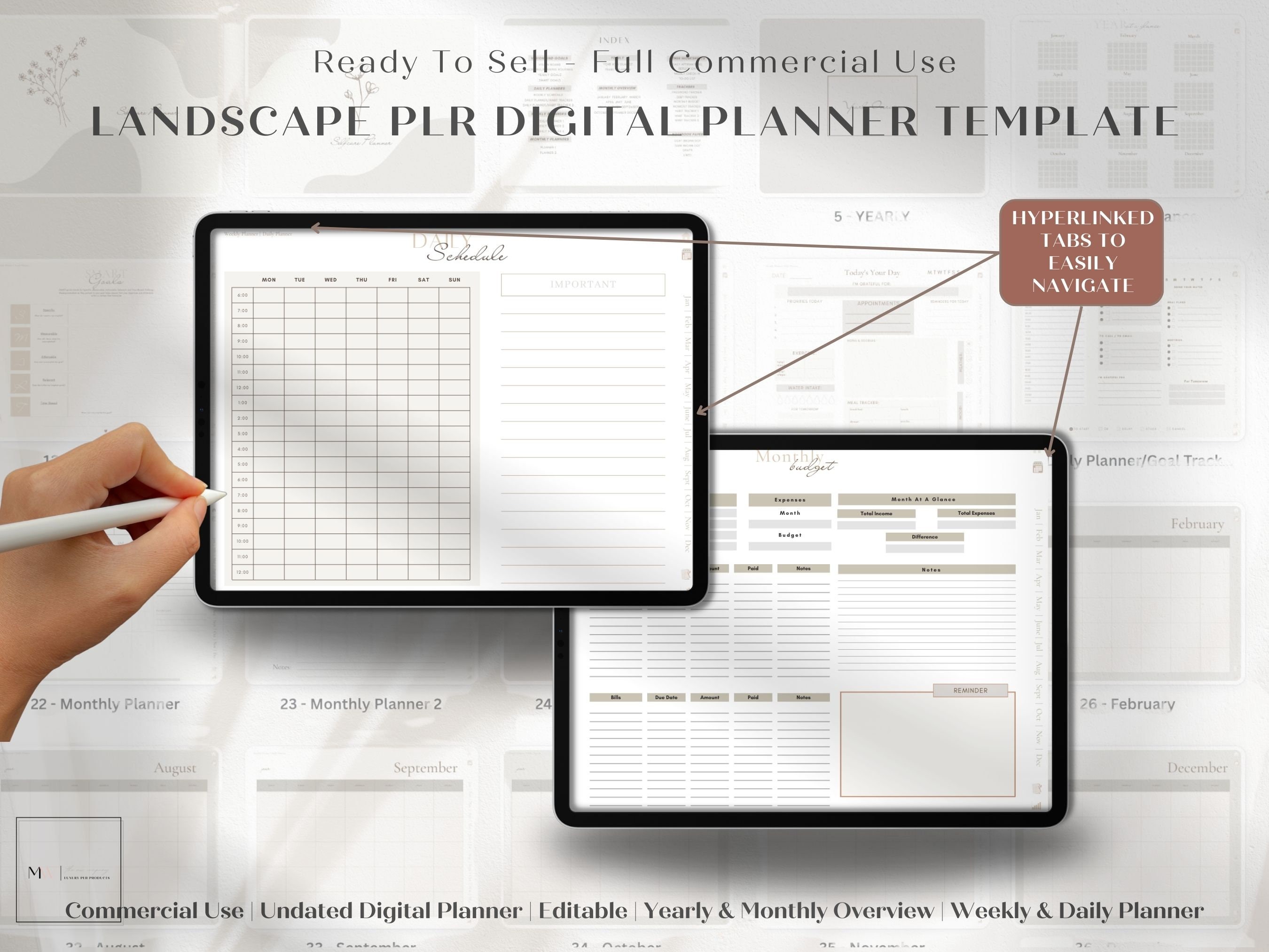 PLR Digital Planner Template Canva Commercial Use Editable Planner ...