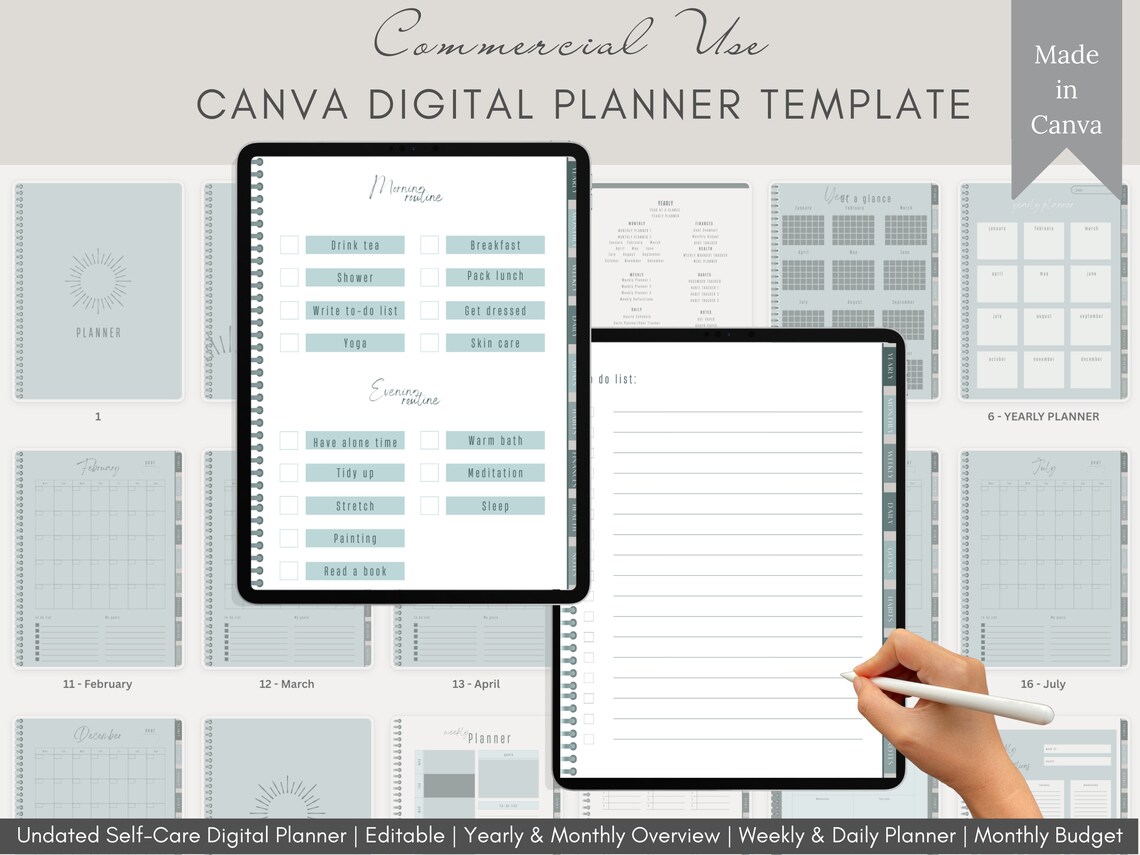 PLR Digital Planner Template Canva Editable Canva Planner Template Kit ...