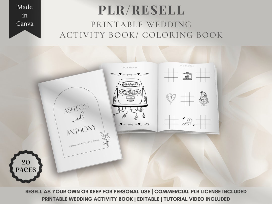 Wedding Coloring Book, Personalized Wedding Activity Book, Printable ...