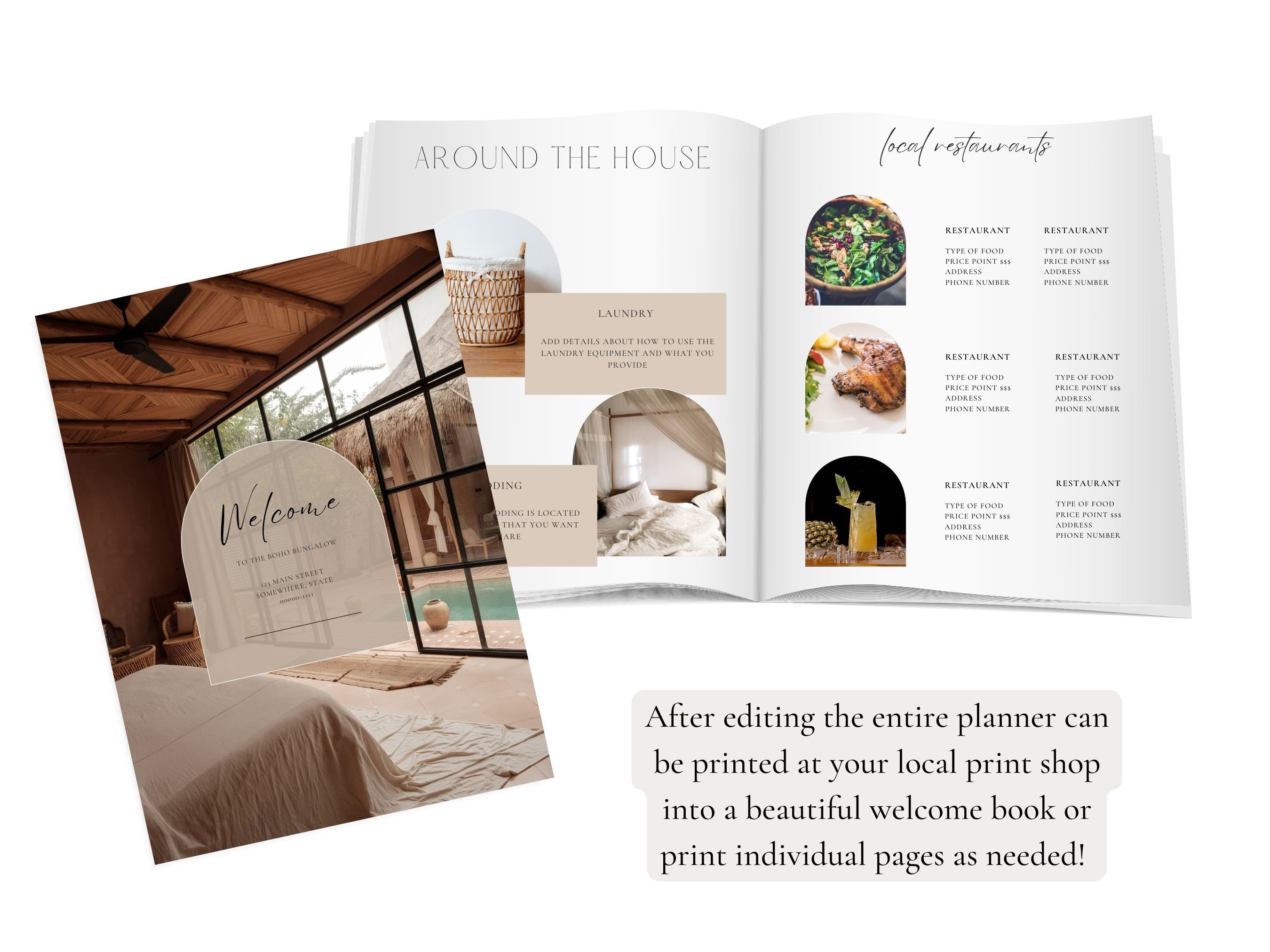 Air BNB Welcome Book Minimalist Canva Template Boho Airbnb Sign Bundle ...