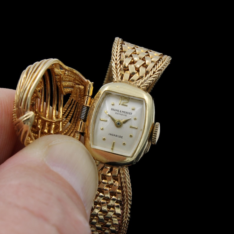 Vintage Baume & Mercier 14k Rose Gold Peek a Boo Cocktail Watch | 1960s ...