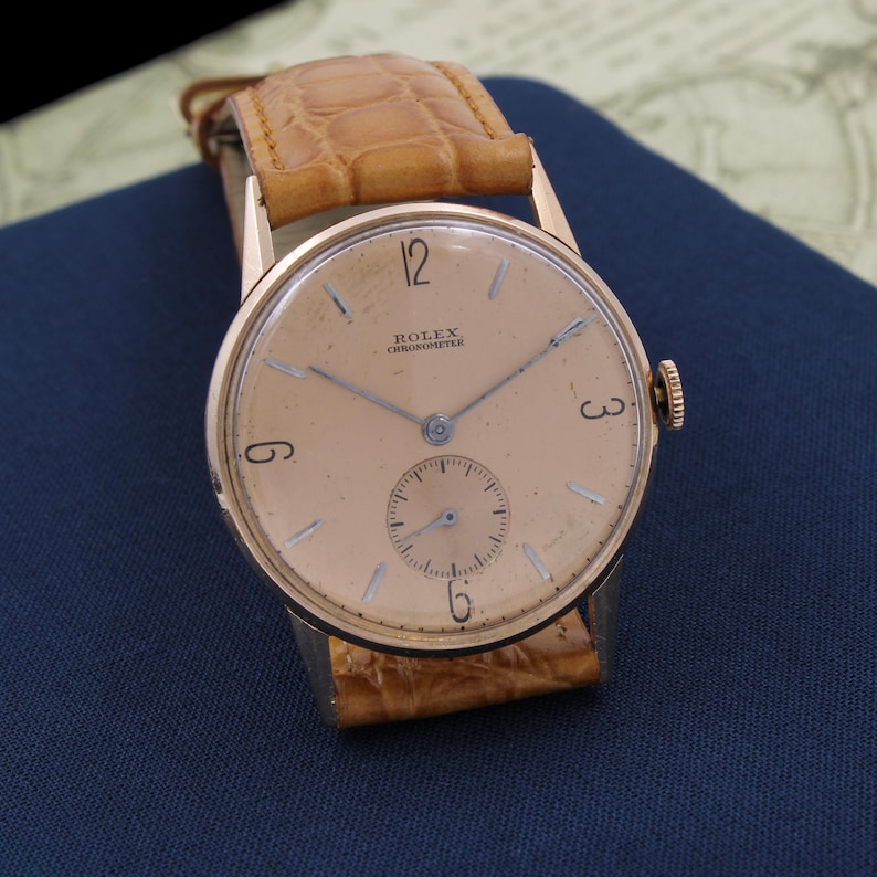 Rare Vintage Rolex Chronometer Ref. 3667 – 14K Rose Gold Salmon Dial ...
