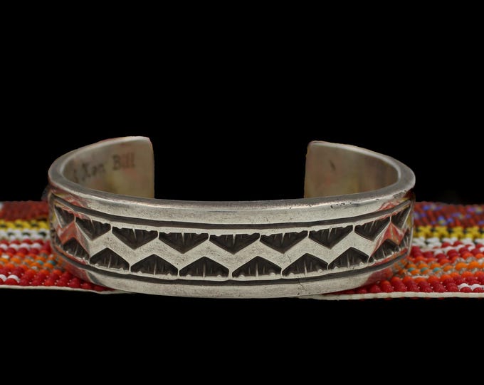 Native American Navajo Artist Signed Mary and Ken Bill Sterling Silver ...