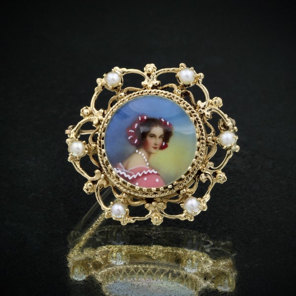 Miniature Portrait Brooch - Etsy