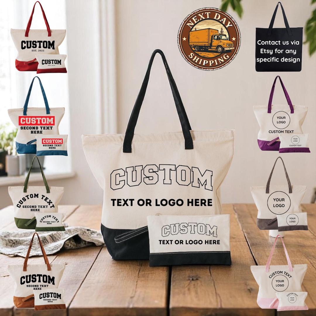 Personalized Logo Tote Bag: Custom Text, Photo Design, Custom Bulk ...