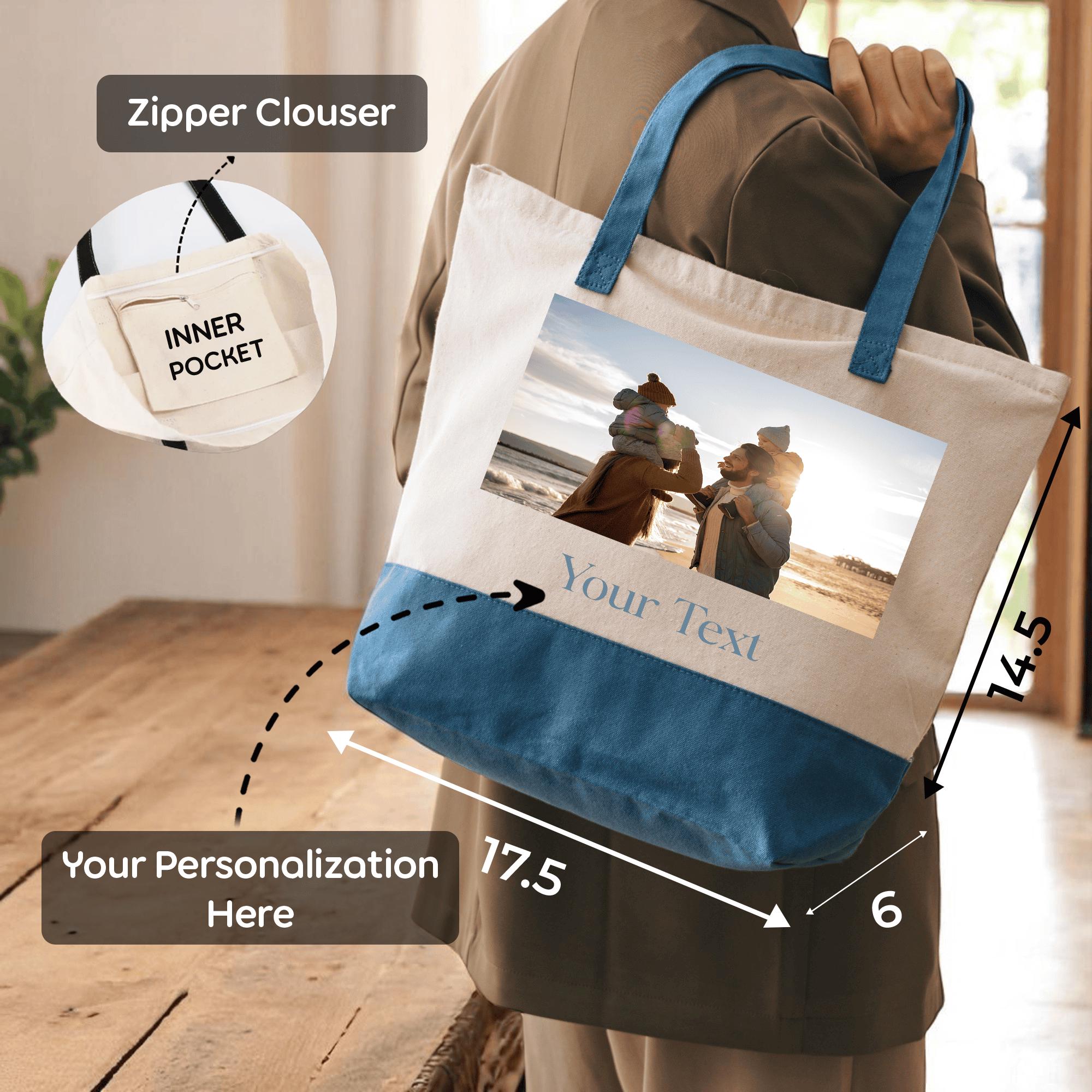 Family Photo Tote Bag, Personalized Picture Gift, Custom Memory Photo ...