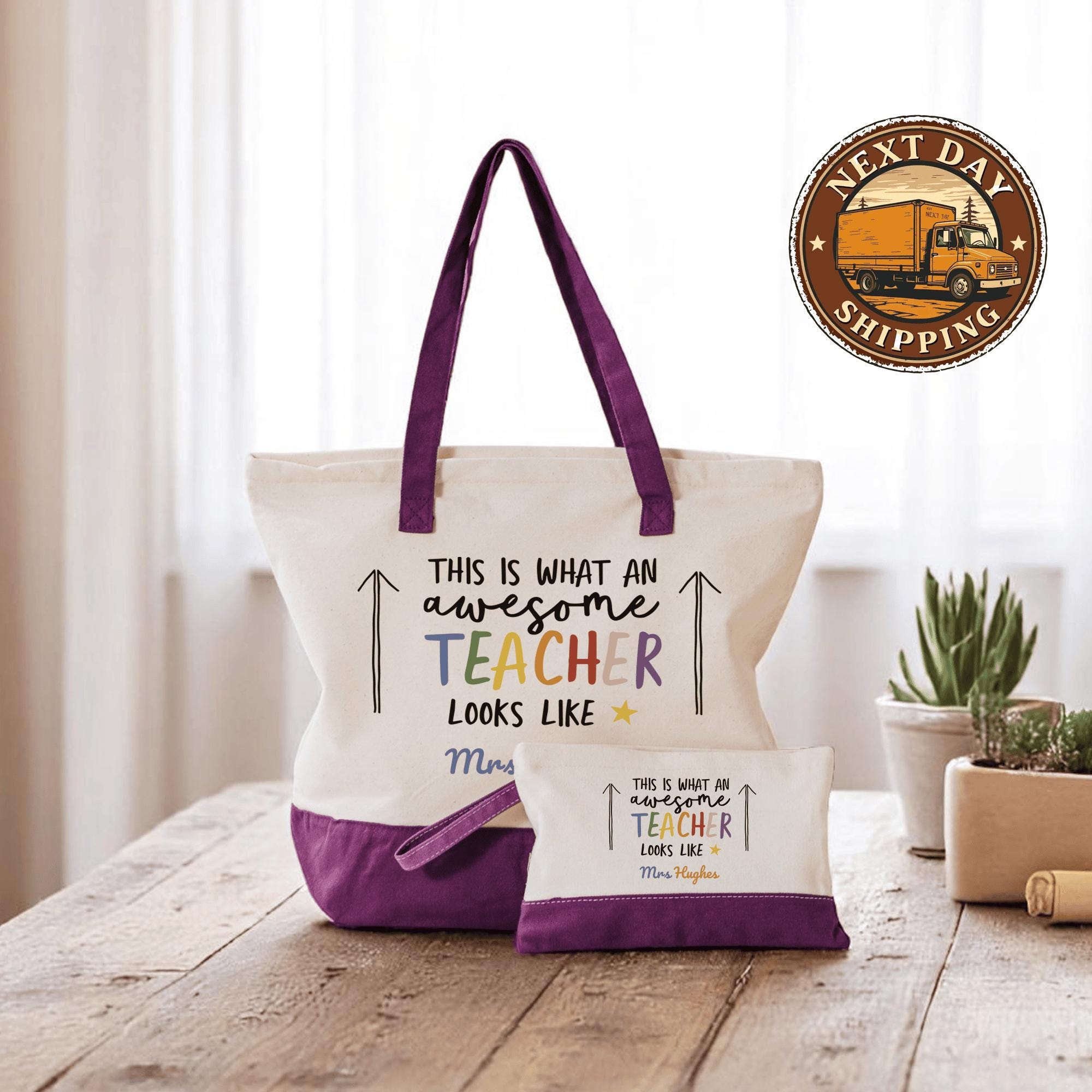 Custom Funny Teacher Canvas Tote Bag, Humorous Educator Tote, Teacher ...