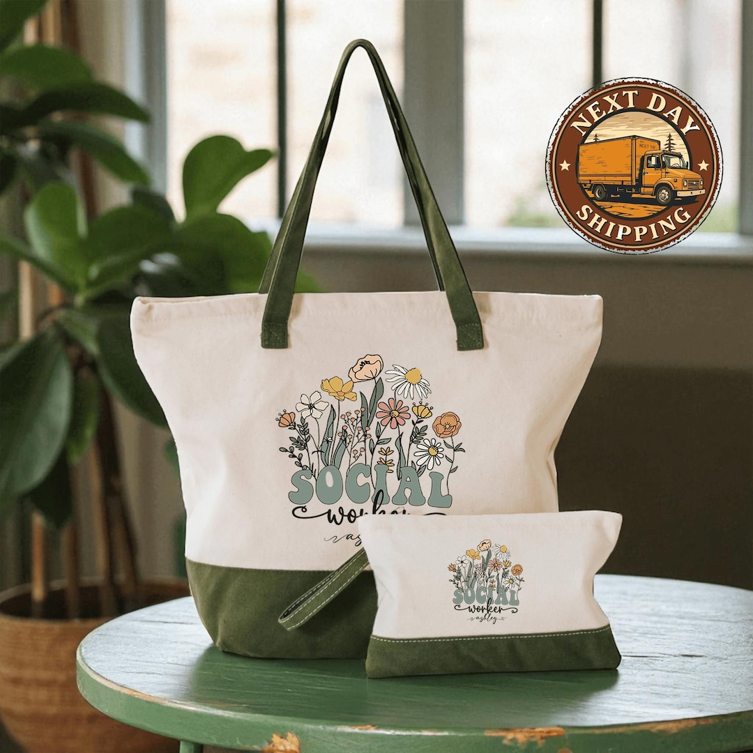 Custom Social Worker Tote Bag, Gifts for Social Workers, Mental Health ...