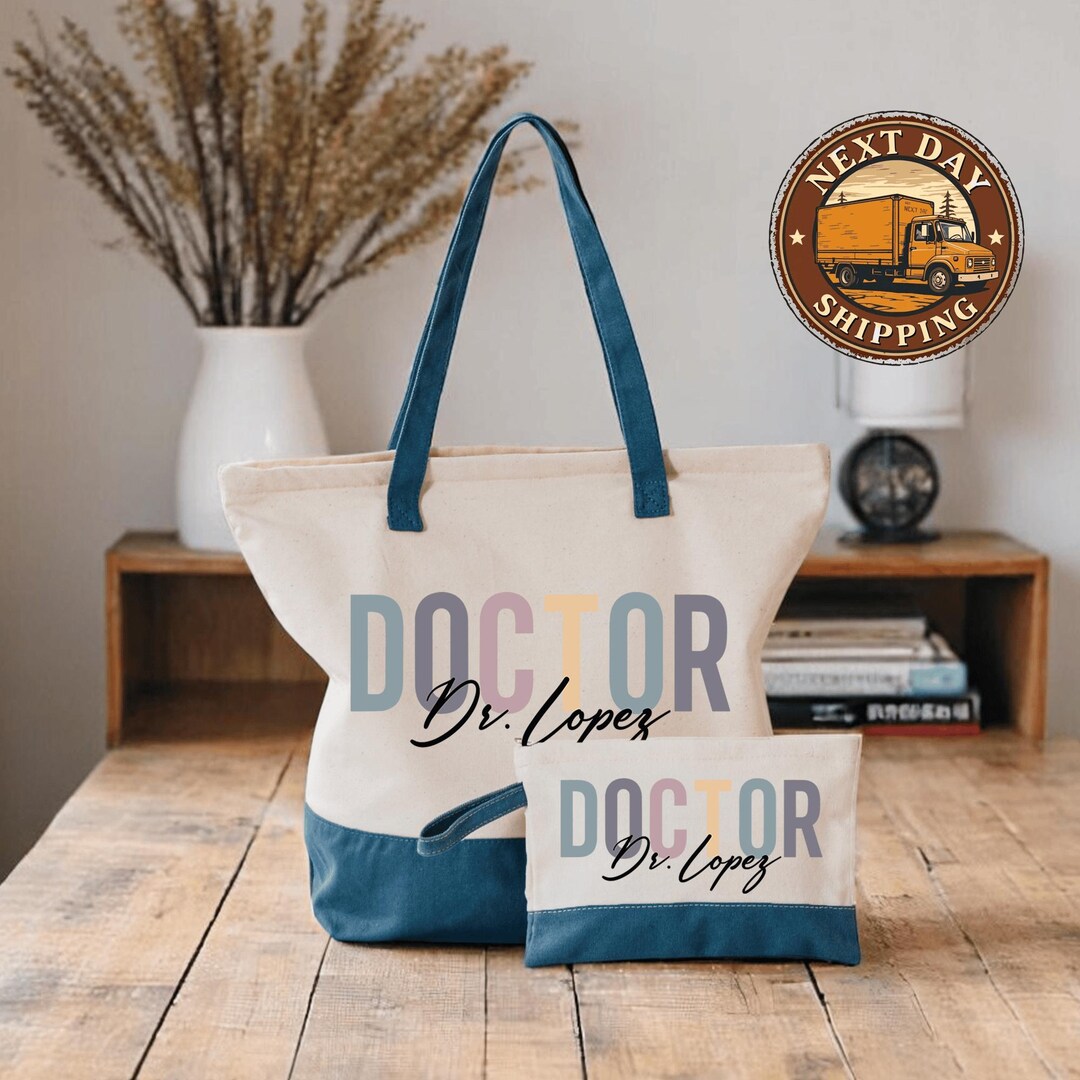 Custom Doctor Canvas Tote Bag, Physician Work Tote, Medical ...