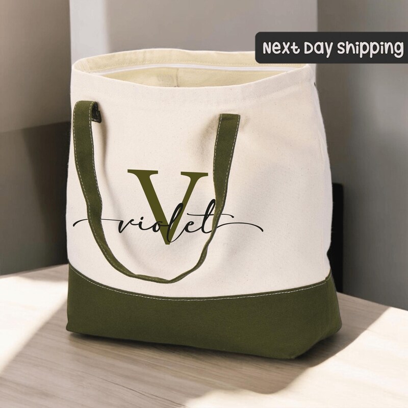 Monogram Tote Bag - Etsy