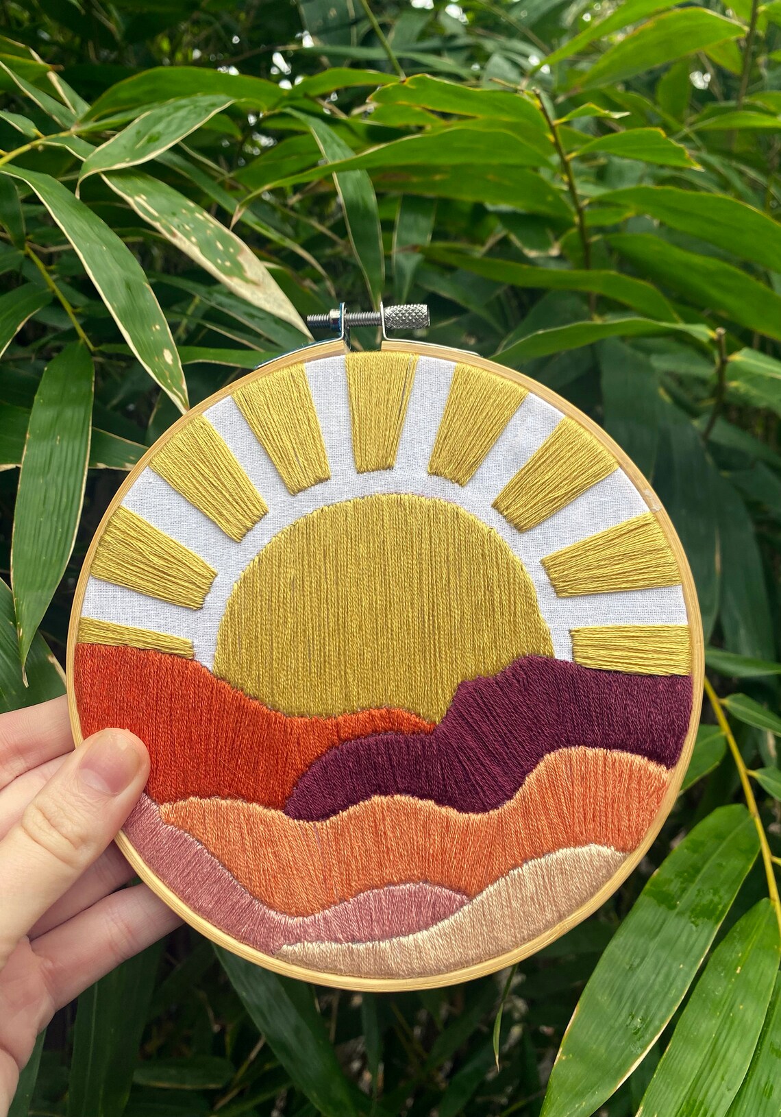 Easy Desert Sunrise Embroidery Pattern for Beginners - Boho Apartment ...
