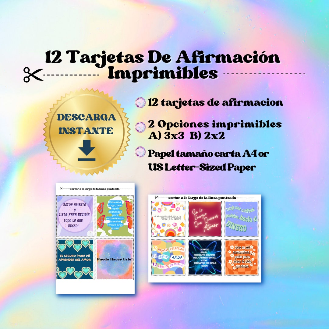 SPANISH 24 AFFIRMATION CARDS - Etsy