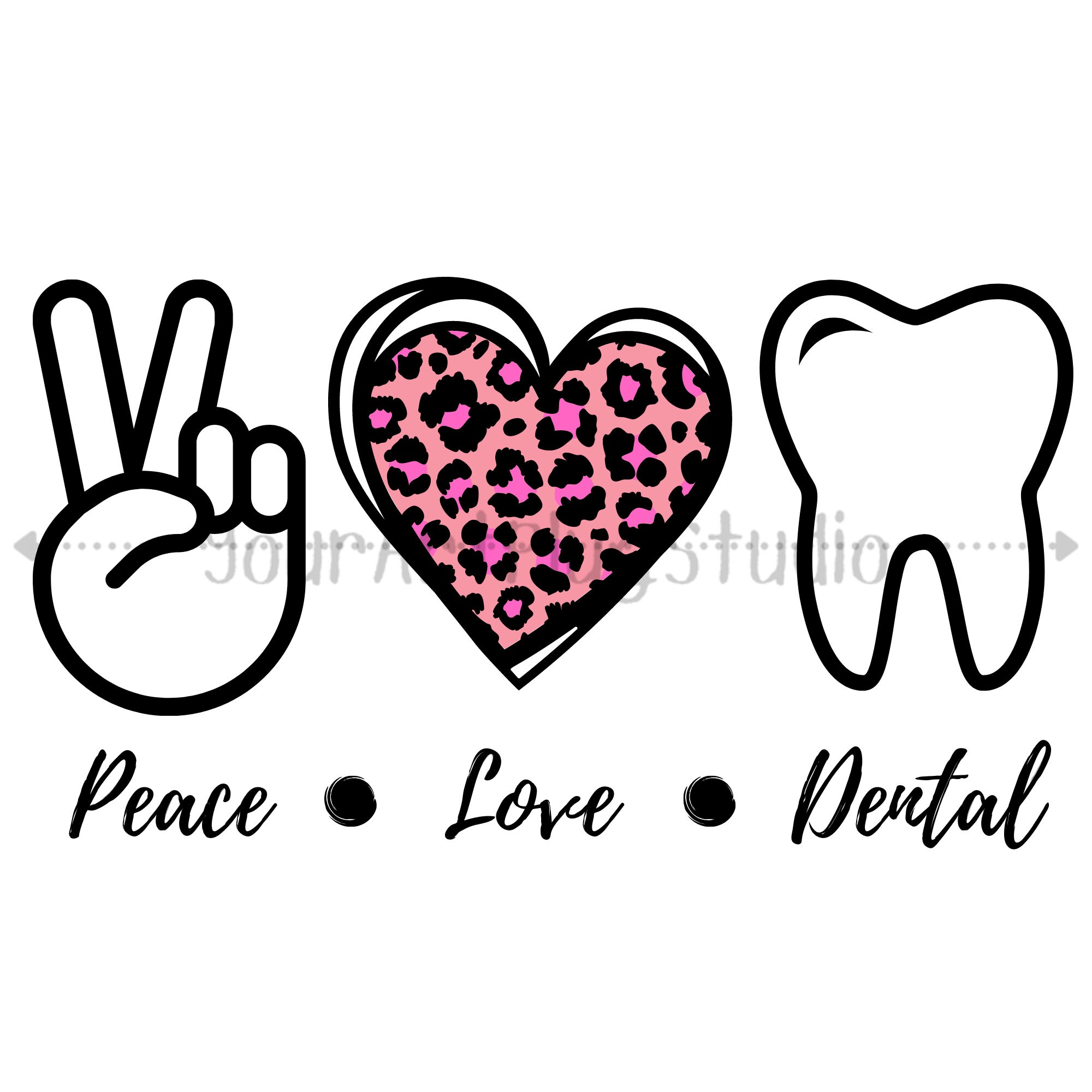 Peace Love Dental Graphic SVG, PNG, JPG - Etsy
