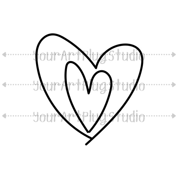 Simple Double Heart Graphic JPG SVG PNG | Etsy