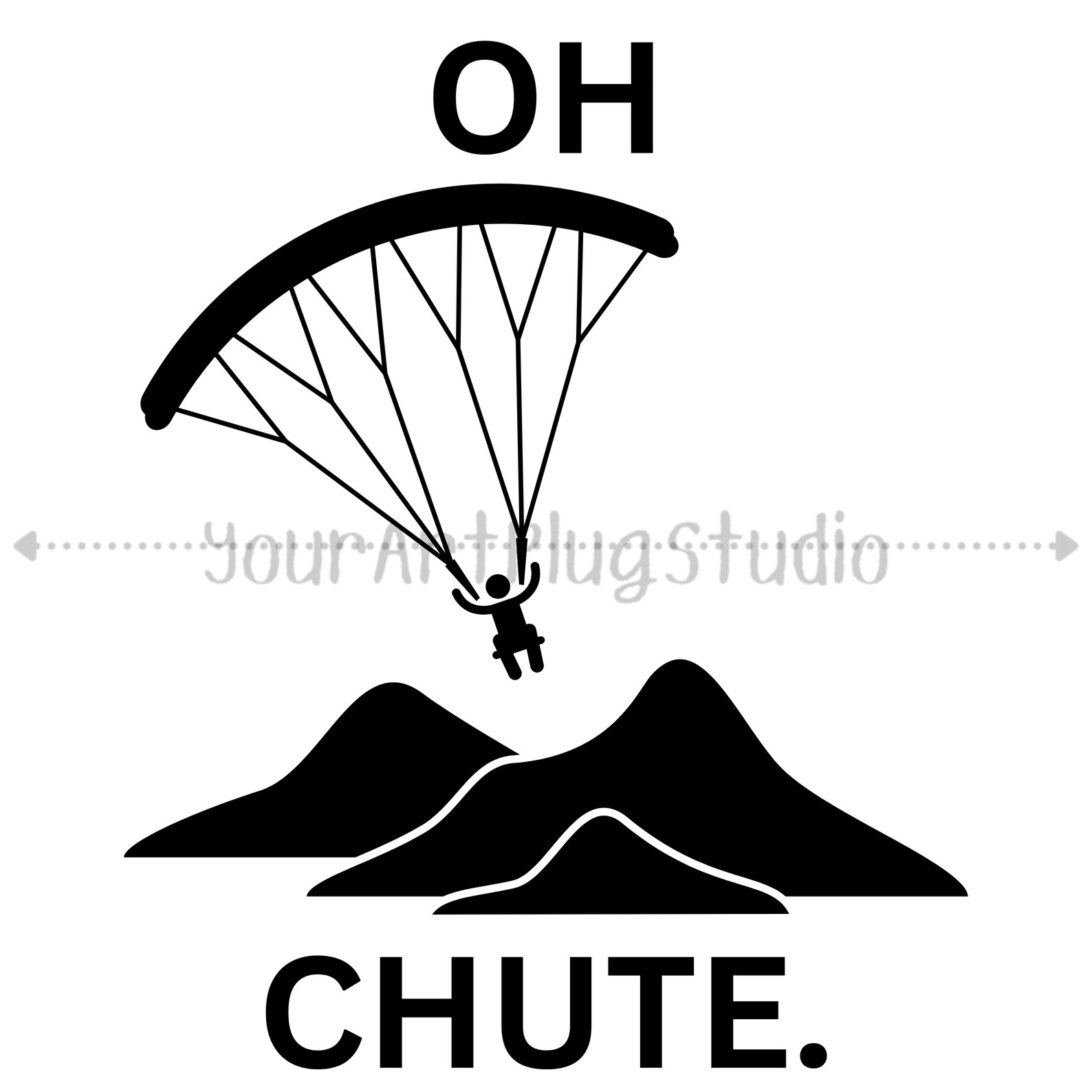Oh Chute. 4 Image Design Bundle PNG JPG SVG Digitals - Etsy