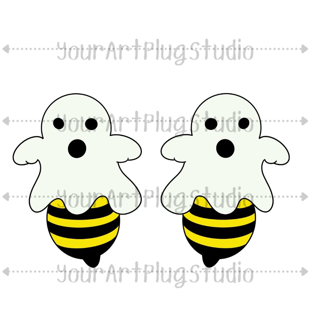 Hand Drawn Ghost Bees Digital File JPG PNG & SVG - Etsy
