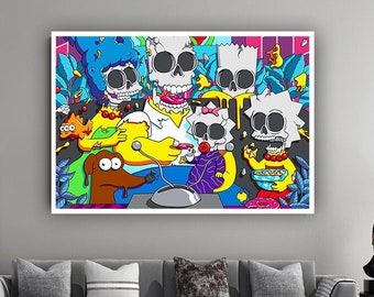 Skull Simpson Canvas - Etsy