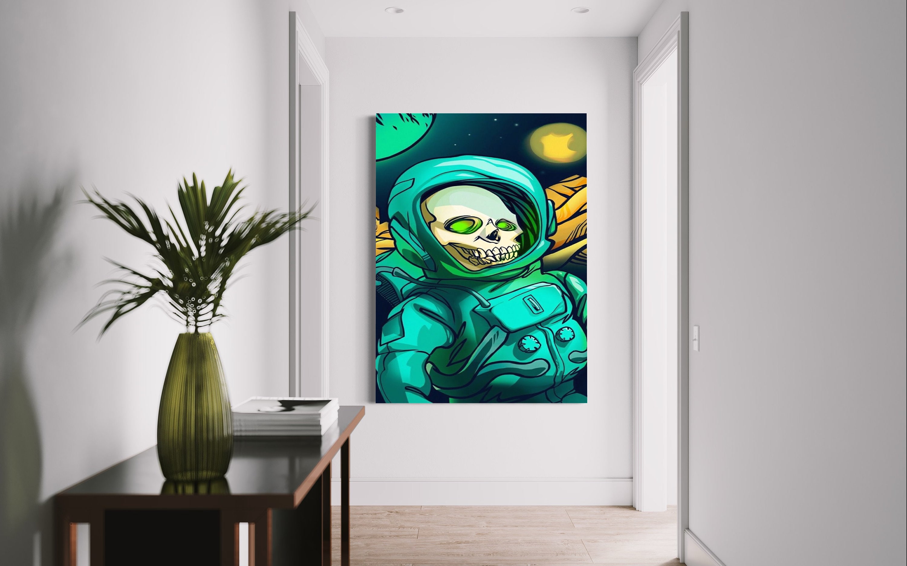 Astronaut Skull Canvas Wall Art Skull Canvas Painting - Etsy
