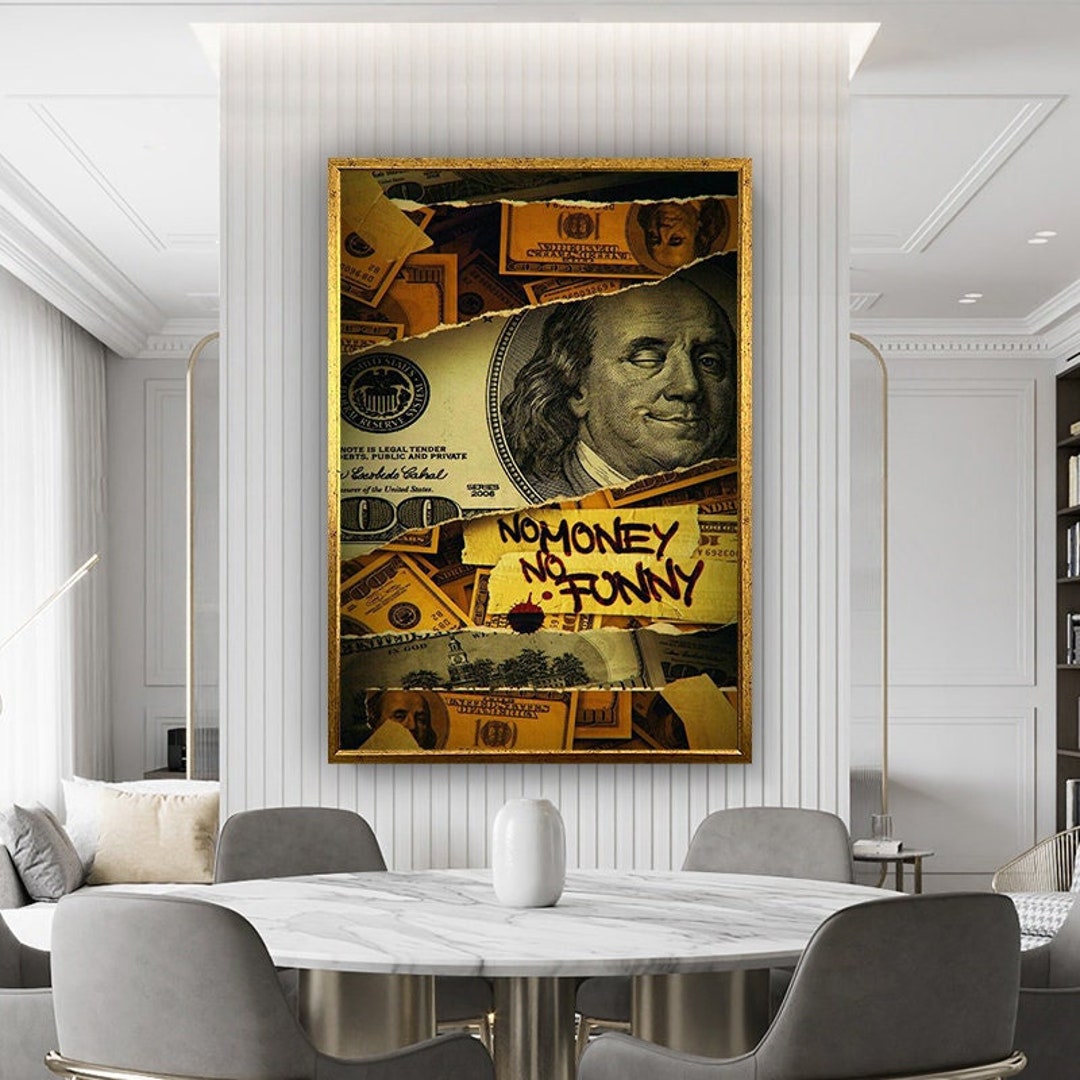 Dollar Canvas Wall Art No Manny No Funny Canvas Print - Etsy