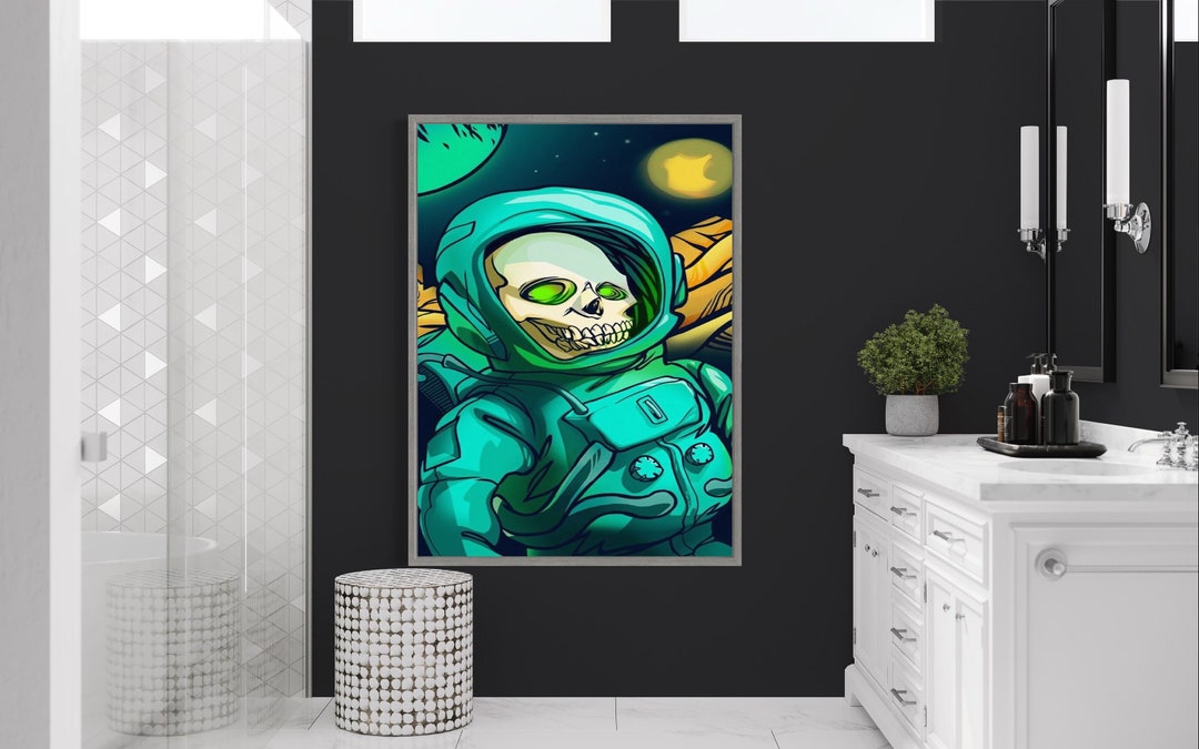 Astronaut Skull Canvas Wall Art Skull Canvas Painting - Etsy