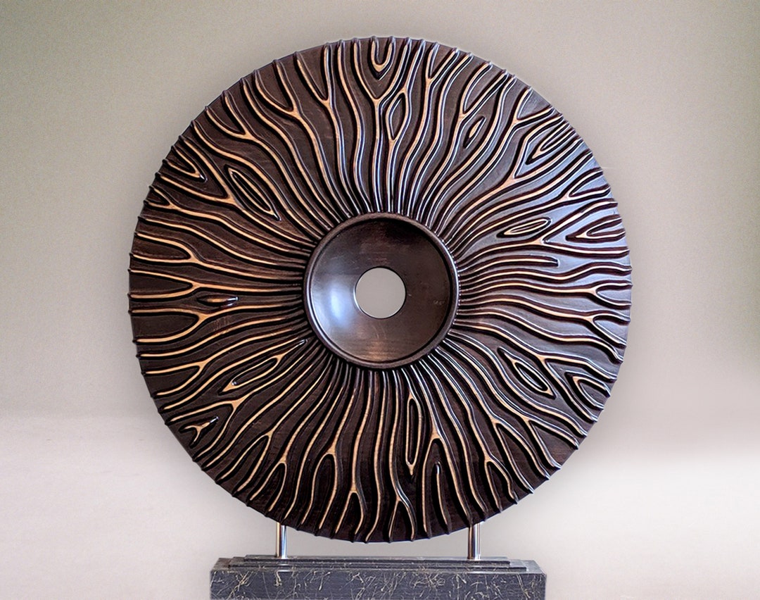 Mayan Sun Solid Wood Sculpture Wood Carved Round Design - Etsy