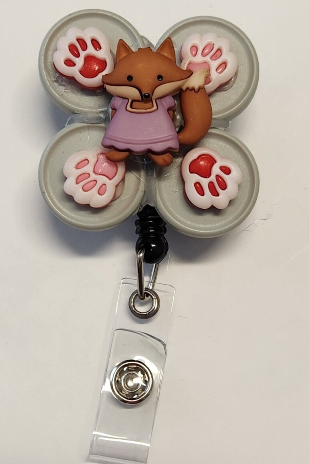 Badge Reel Fox Medication Vial Top - Etsy