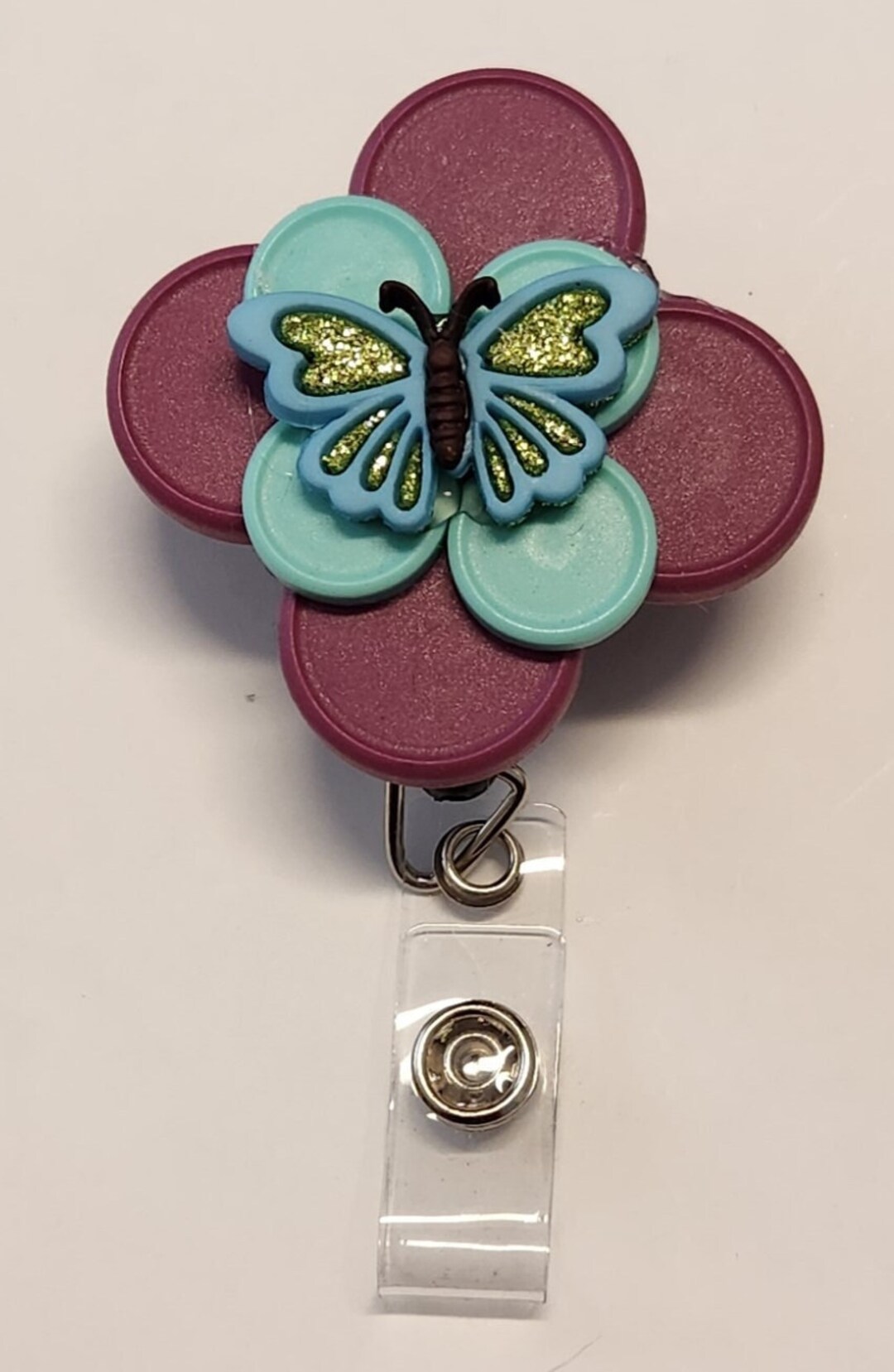 Badge Reel Butterfly Medication Vial Lid - Etsy