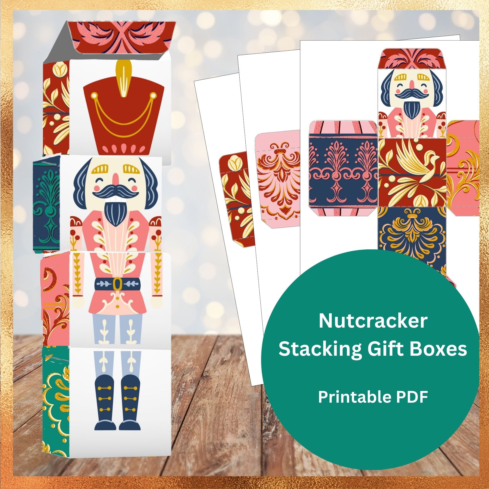 Stacking Nutcracker Gift Boxes Printable Instant Download - Etsy