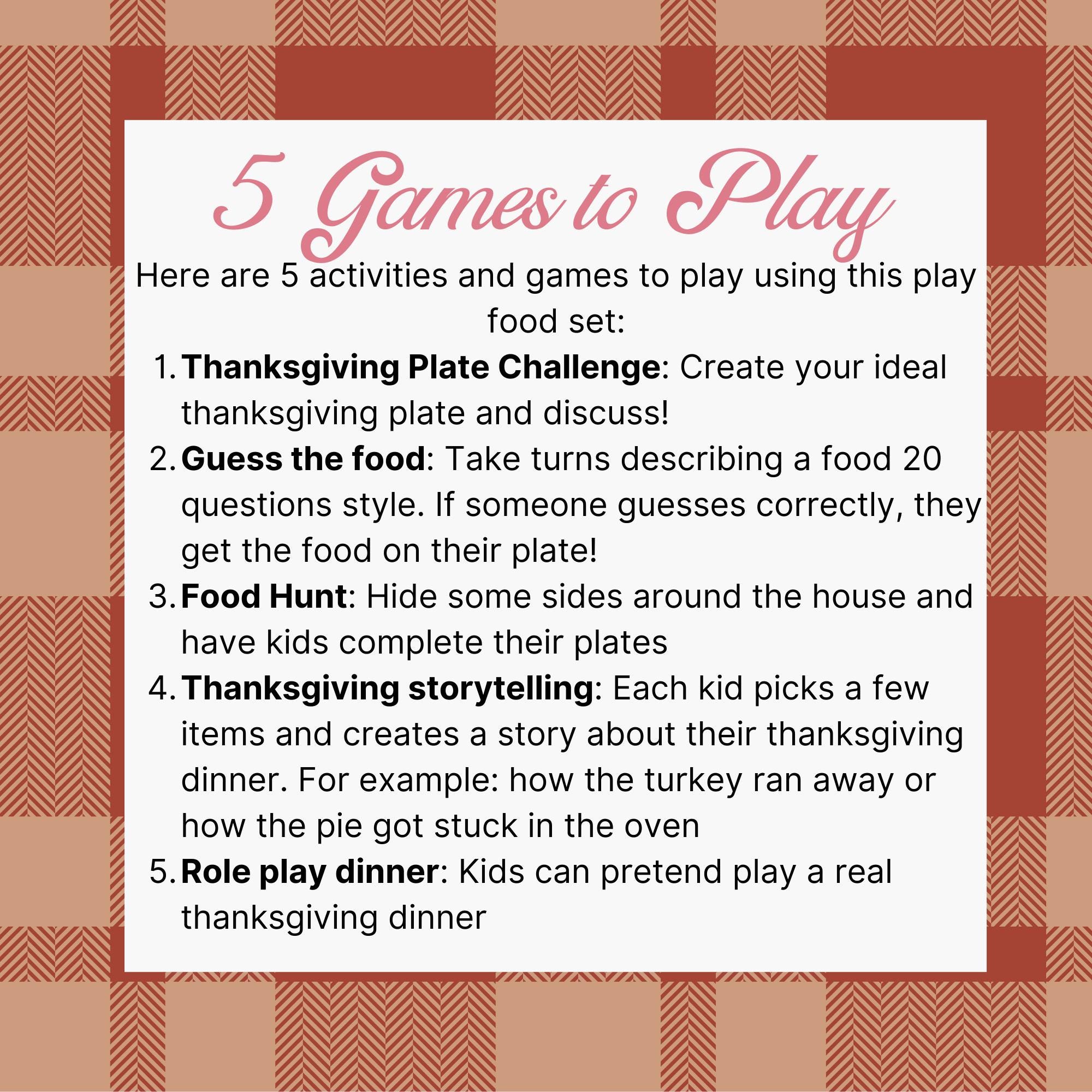 My Thanksgiving Dinner | Printable Play Food | Thanksgiving Holiday ...