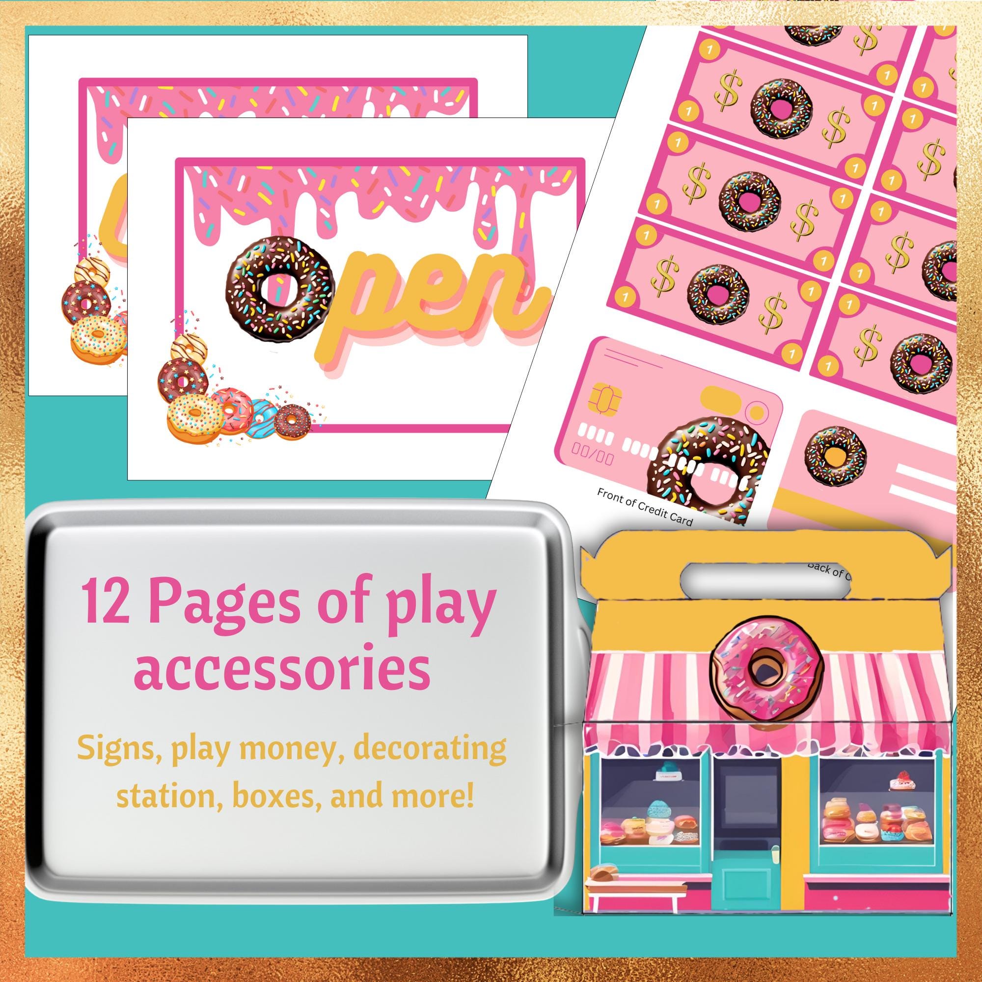 3D Paper Donut Shop: Printable Pretend Play Bakery (PDF) - Etsy