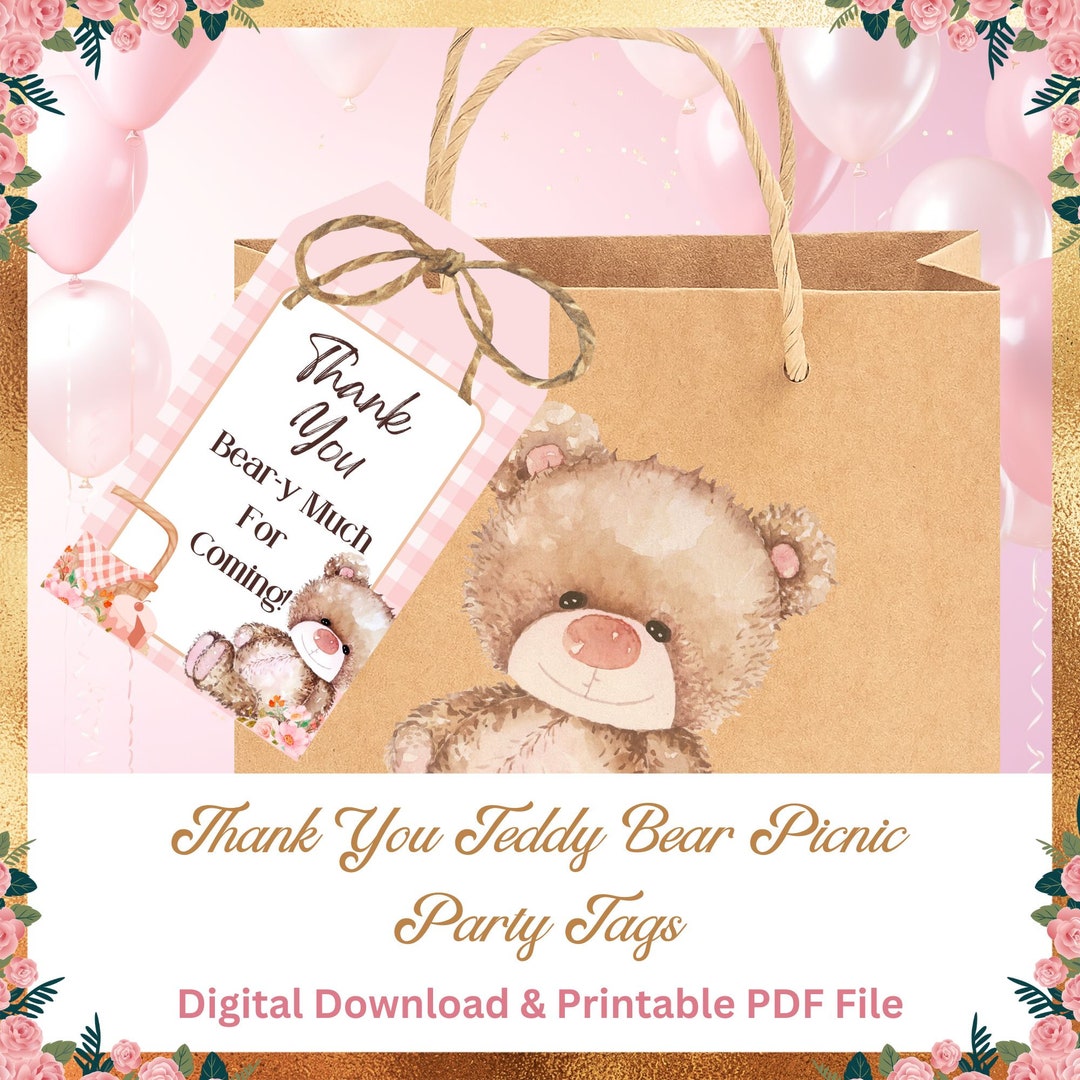 Thank You Beary Much Teddy Bear Picnic Tags | Digital Printable ...