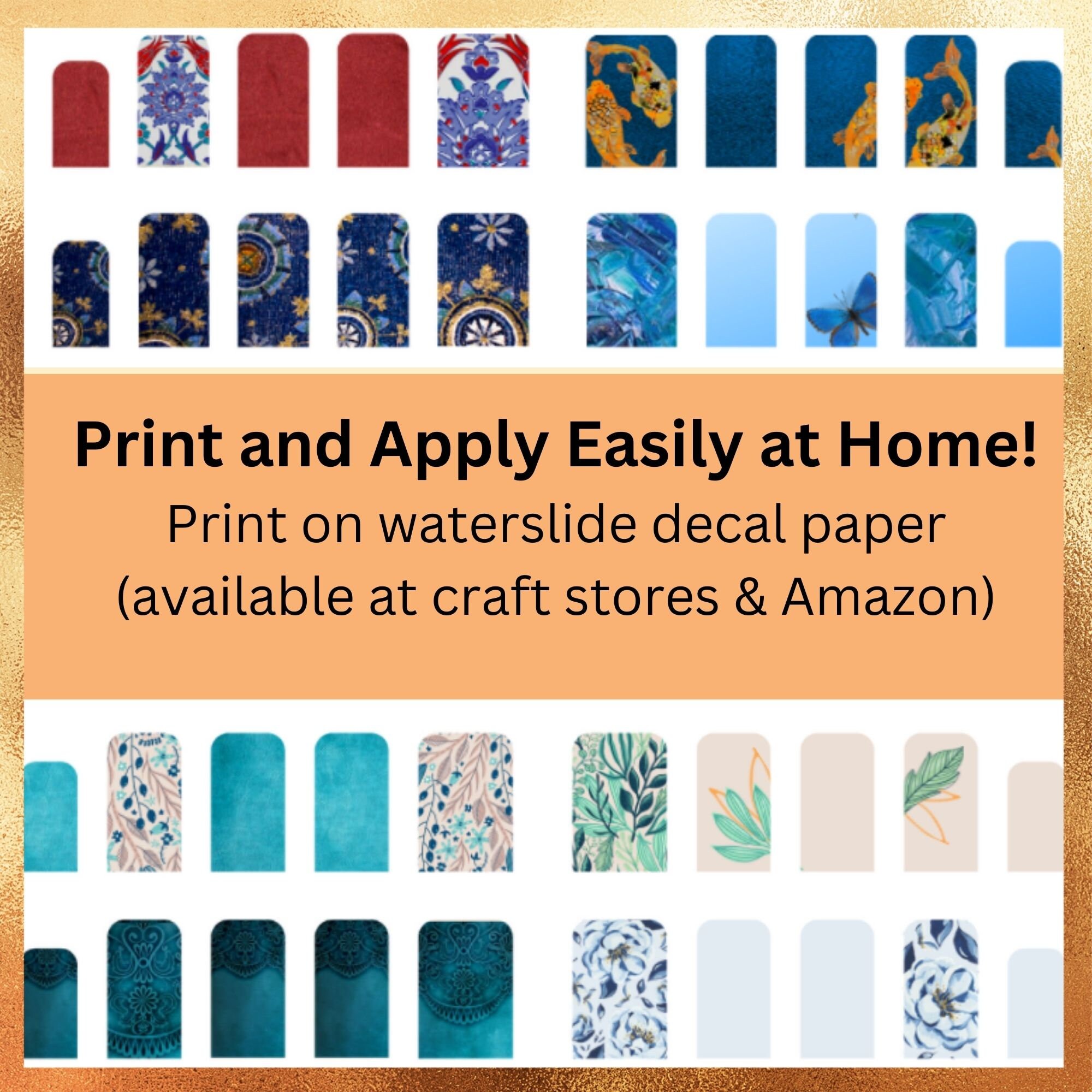 Custom Printable Digital Nail Art Decal Stickers for Party - Etsy