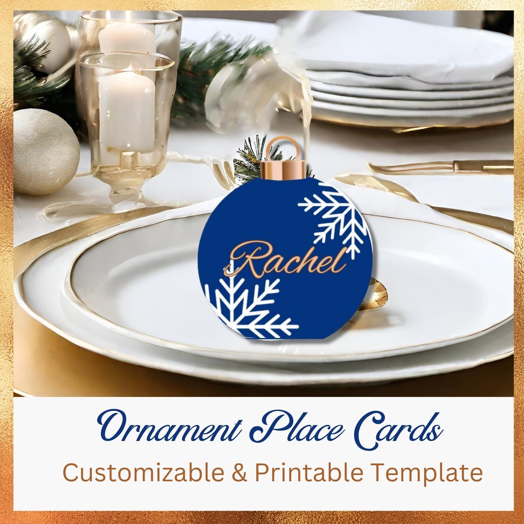 Christmas Ornament Place Card Food Label | Printable Customizable Canva ...