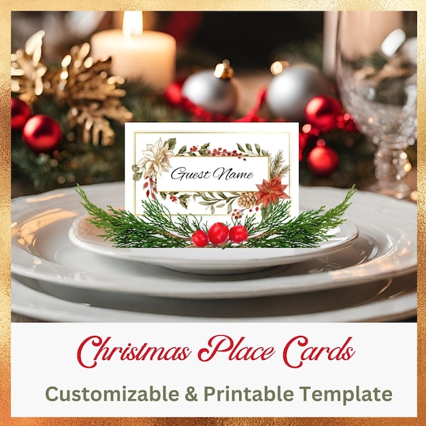 Christmas Place Card - Etsy