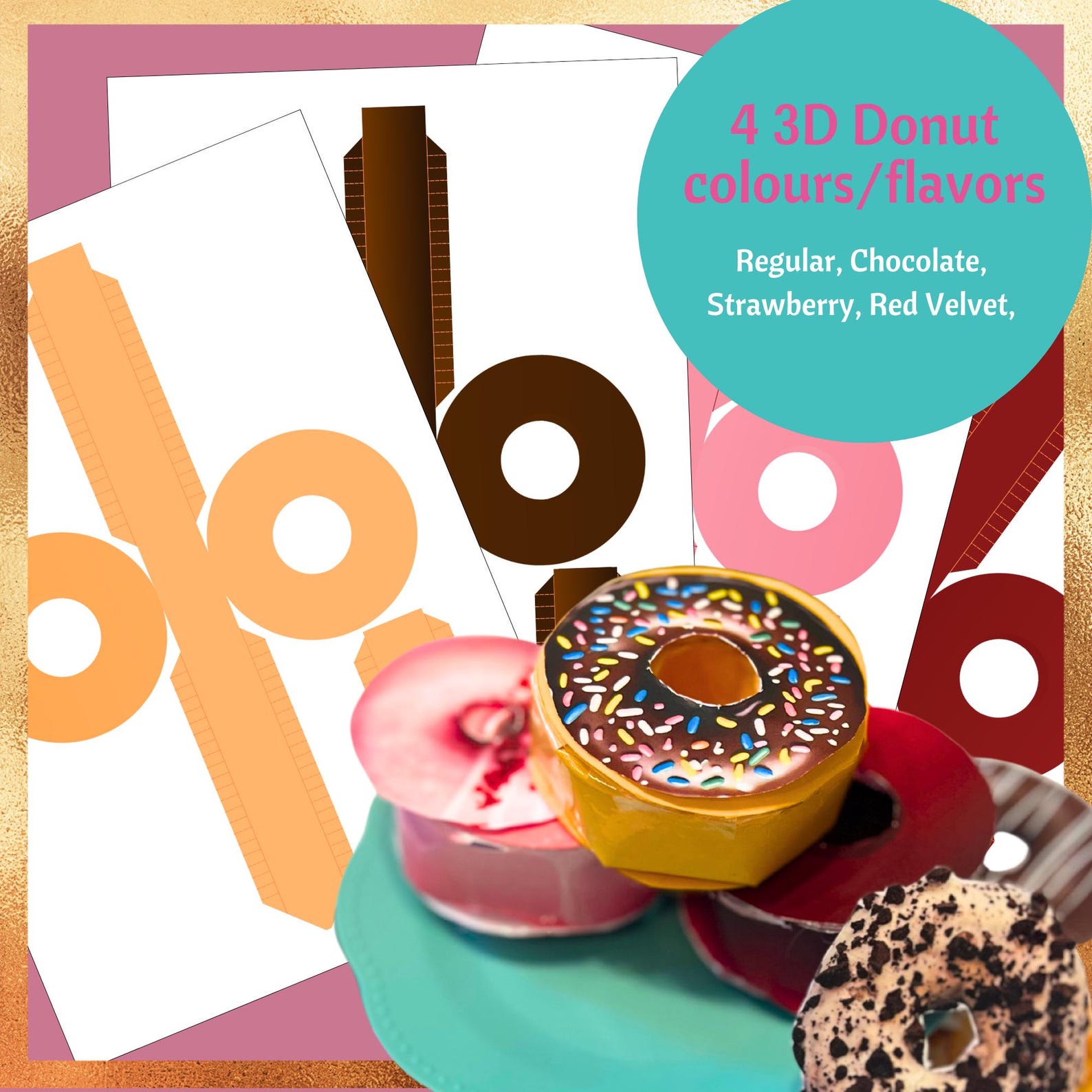3D Paper Donut Shop: Printable Pretend Play Bakery (PDF) - Etsy