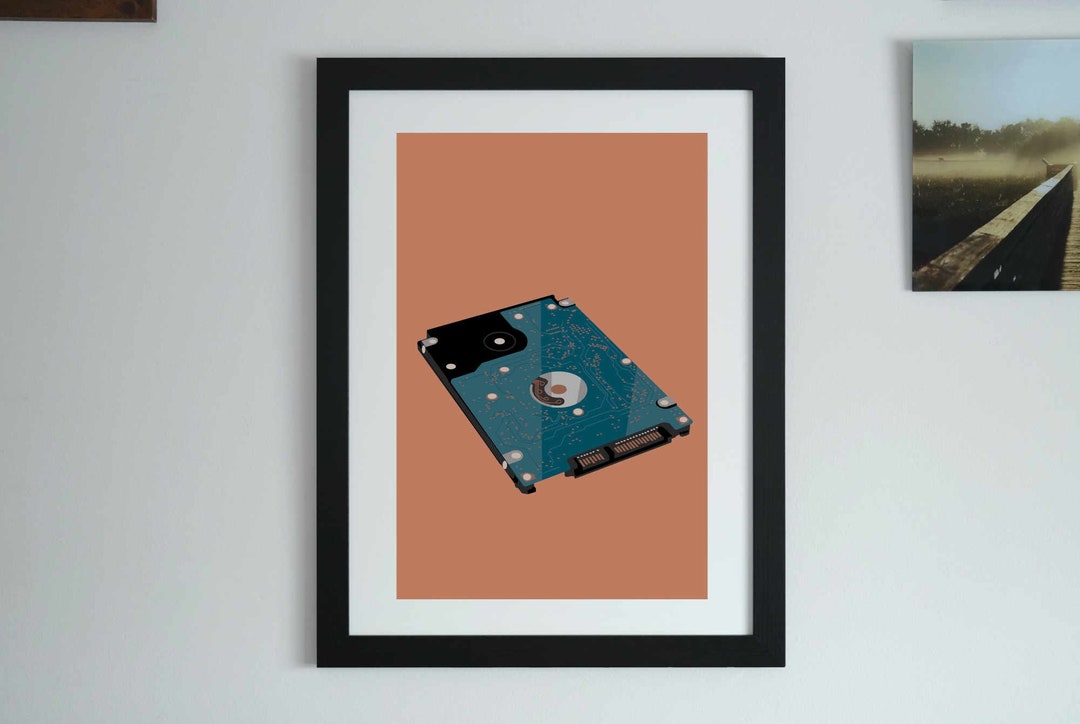 Printable Wall Art of Hard Disk Drive, Modern Art, Minimalist, Digital ...