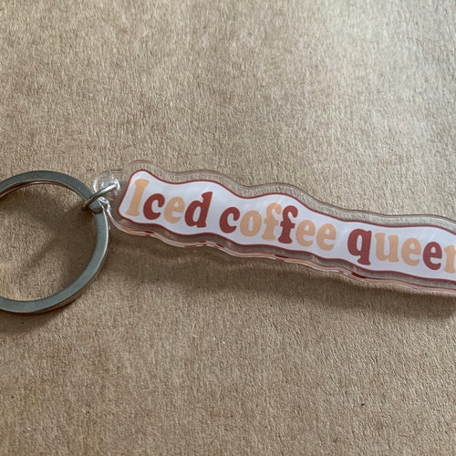 Acrylic Iced Coffee Keychain - Etsy